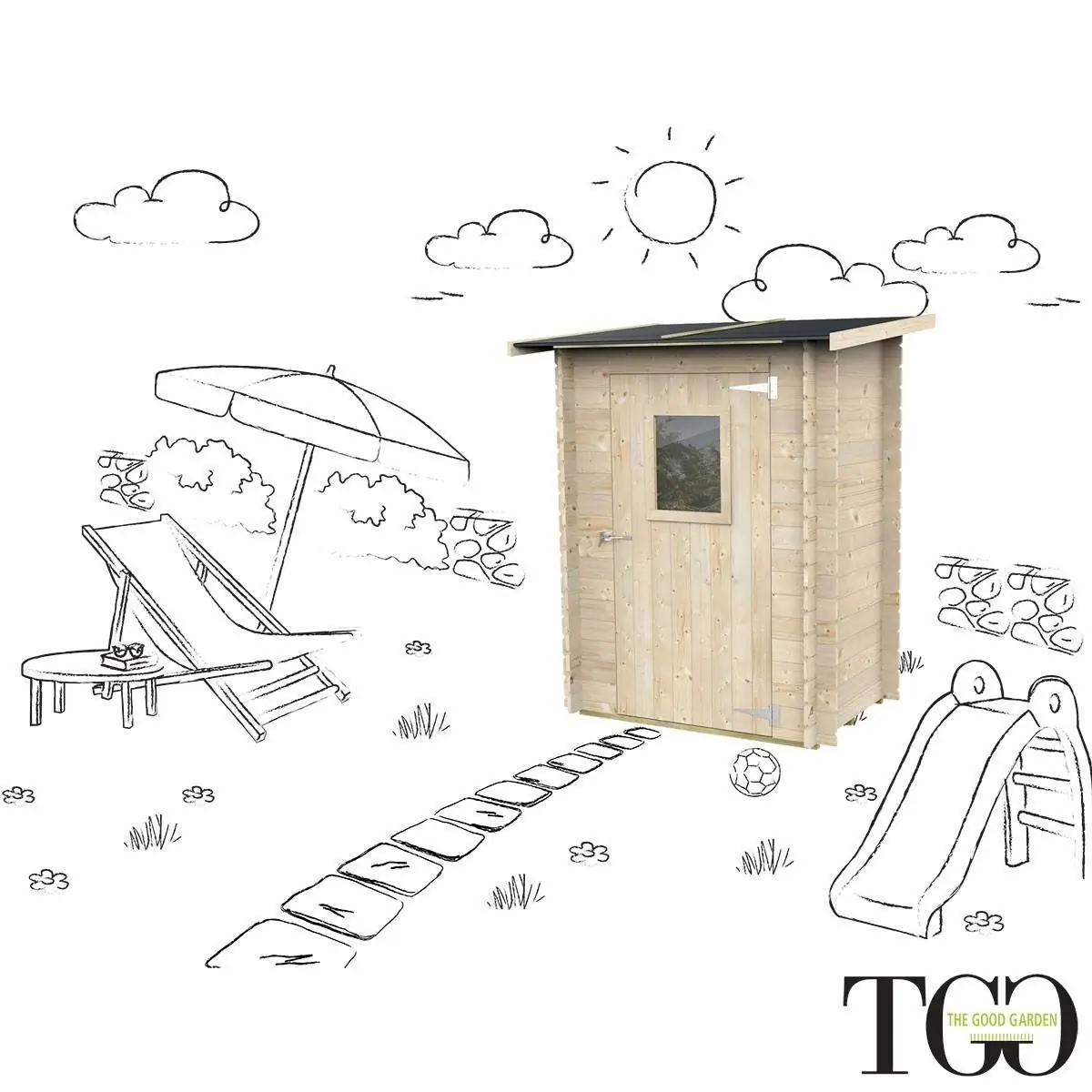 Maison en bois adossée 1,5x1 m Lean-to Jack