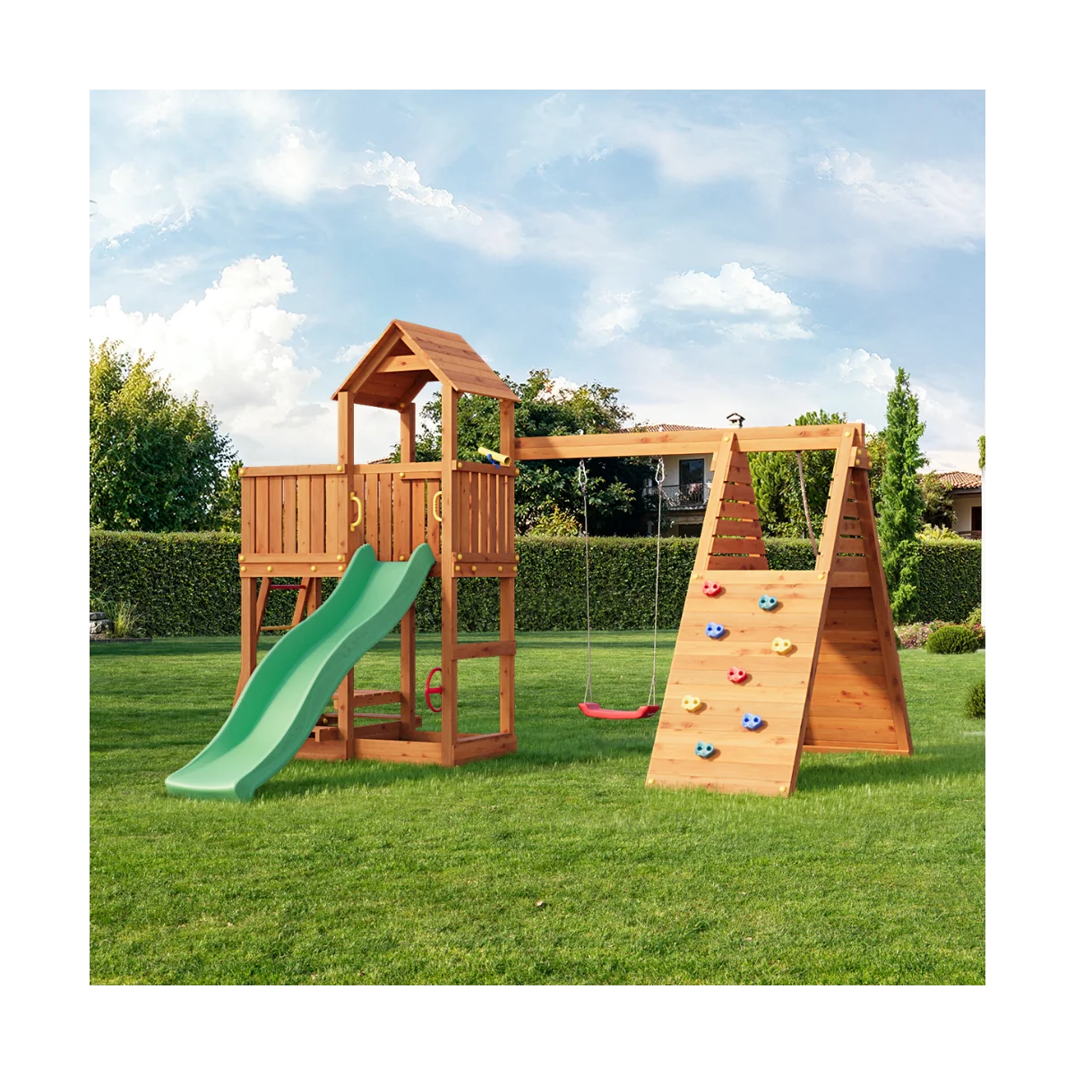 Jeux de jardin - Fungoo FLUPPI Aire de jeux avec bac à sable, escalade...